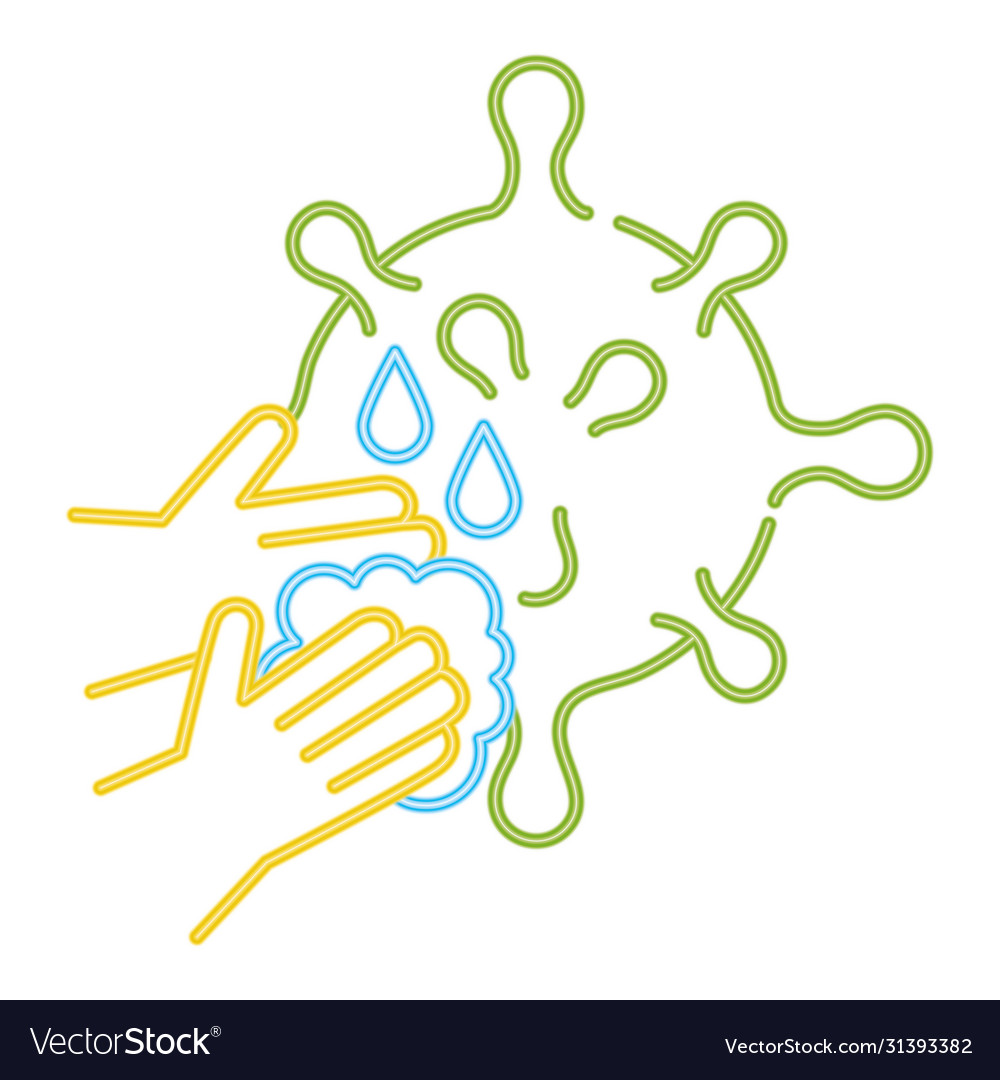 Washing hands with soap and particle covid19 19 Vector Image