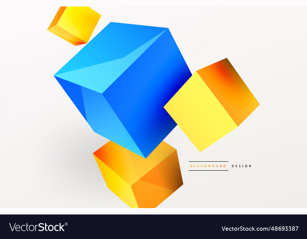 3d Cubes Abstract Background Composition Vector Image