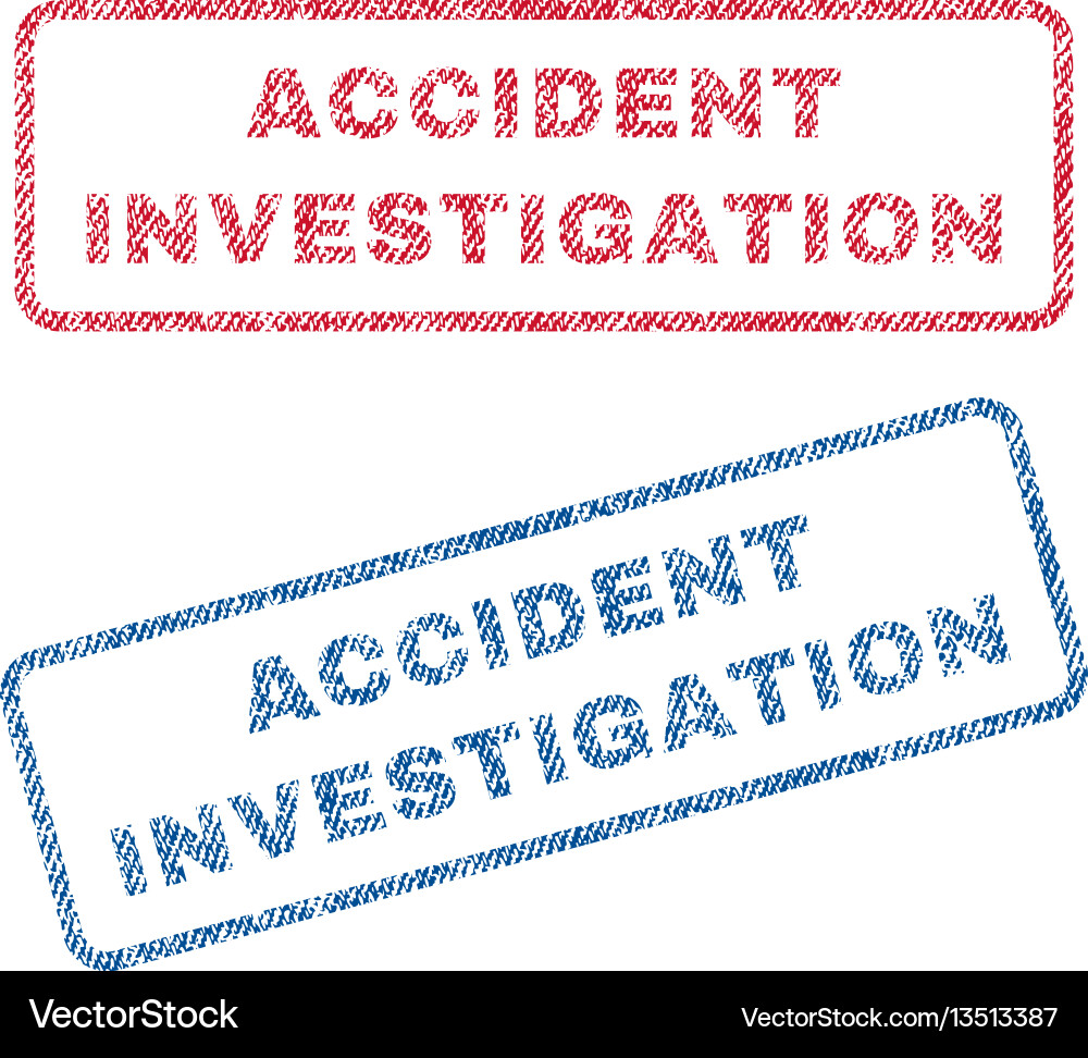 Accident investigation textile stamps Royalty Free Vector