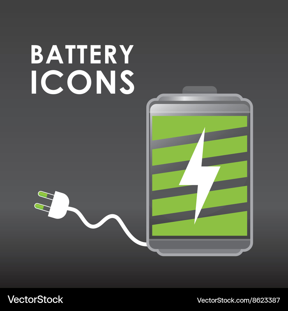 Battery design energy and power concept editable Vector Image