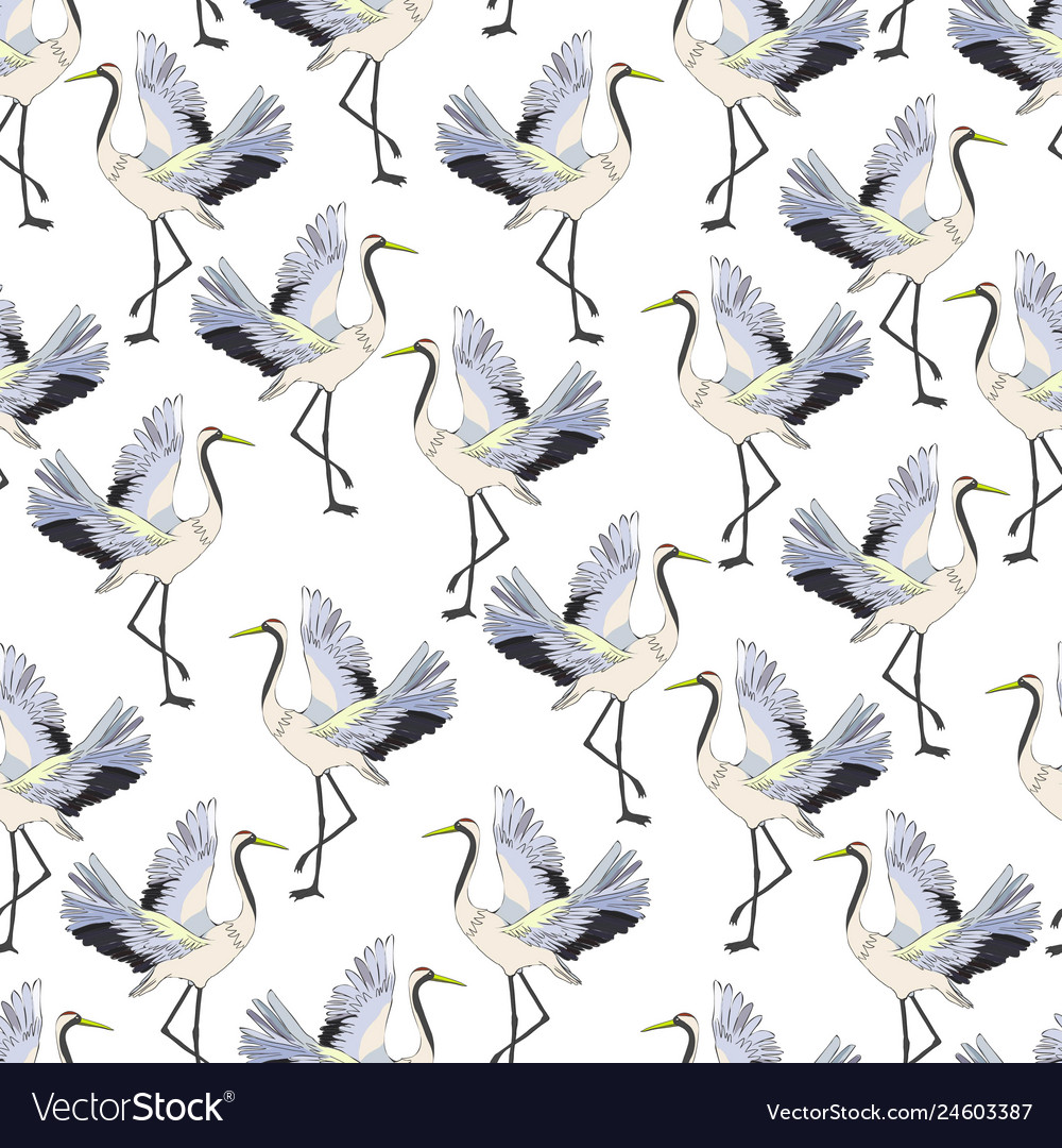 Crane pattern Royalty Free Vector Image - VectorStock