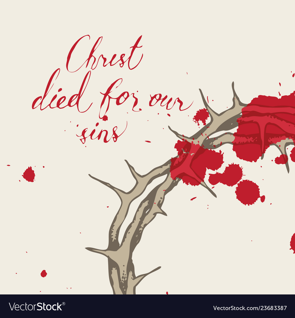 Easter banner christ died for our sins Royalty Free Vector