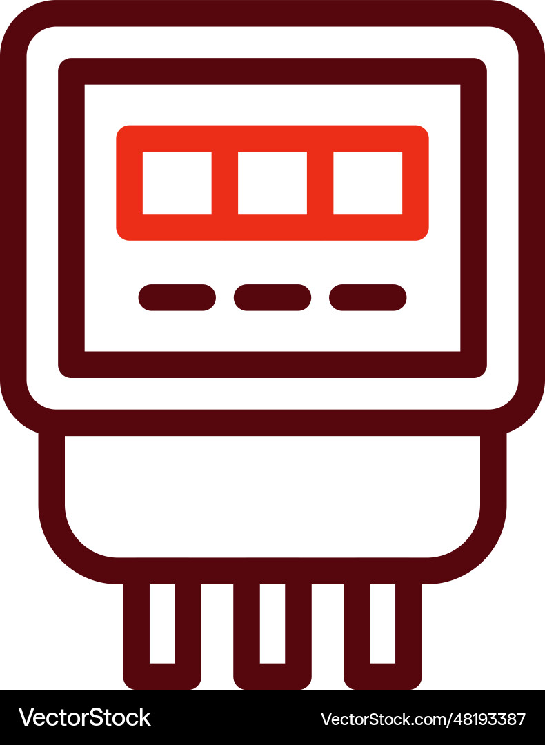 Electric meter glyph two color icon for personal Vector Image