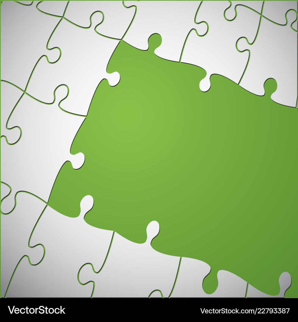 Green background puzzle of jigsaw Royalty Free Vector Image