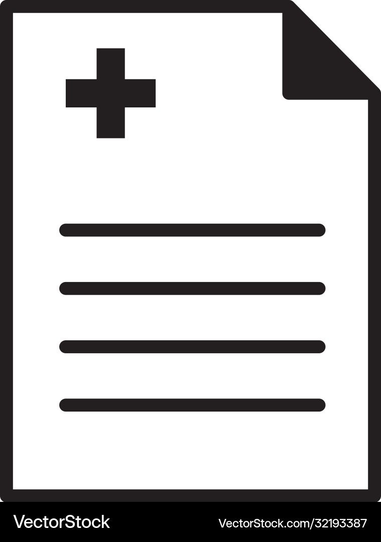 Medical report icon line style Royalty Free Vector Image