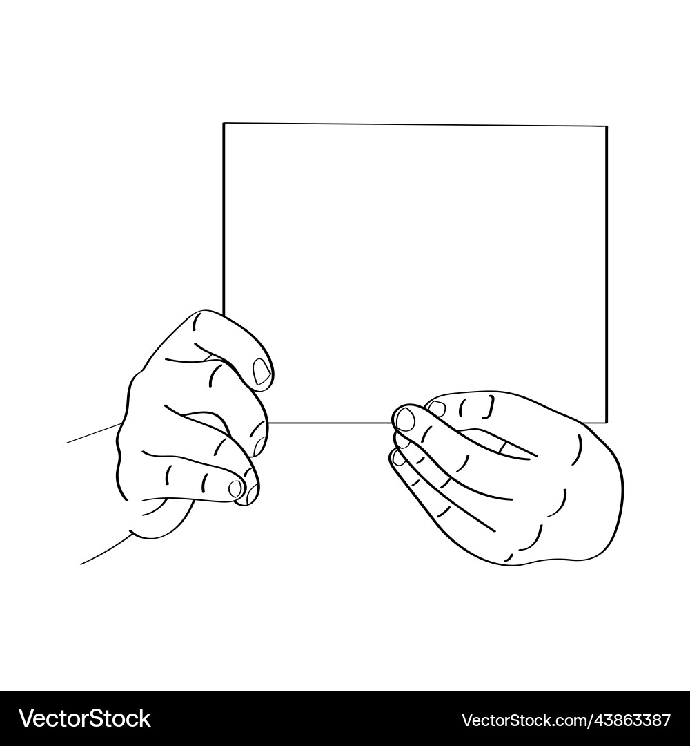 Mock up banner hold in hands sketch Royalty Free Vector