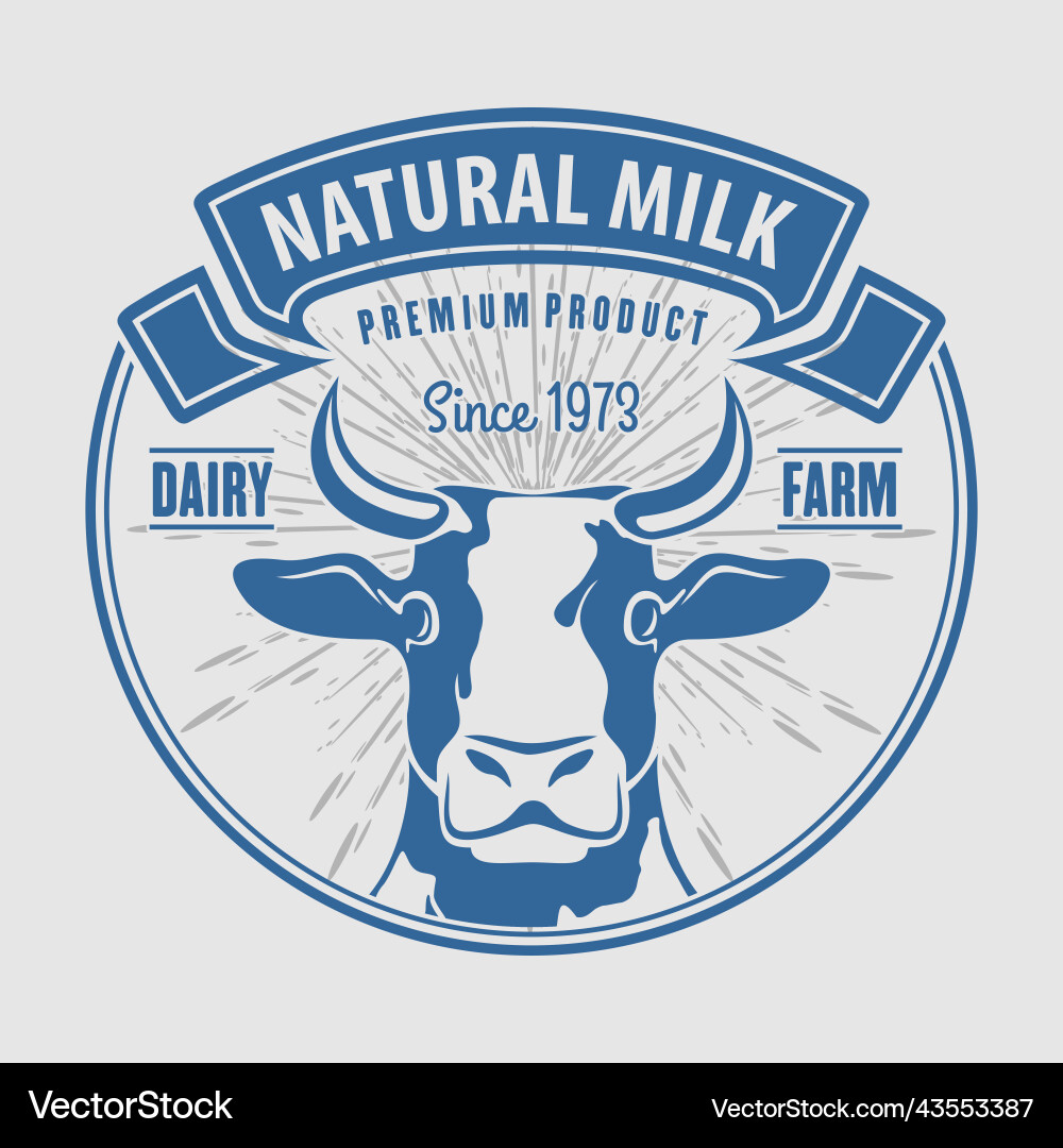 Natural milk logo design isolated on white Vector Image