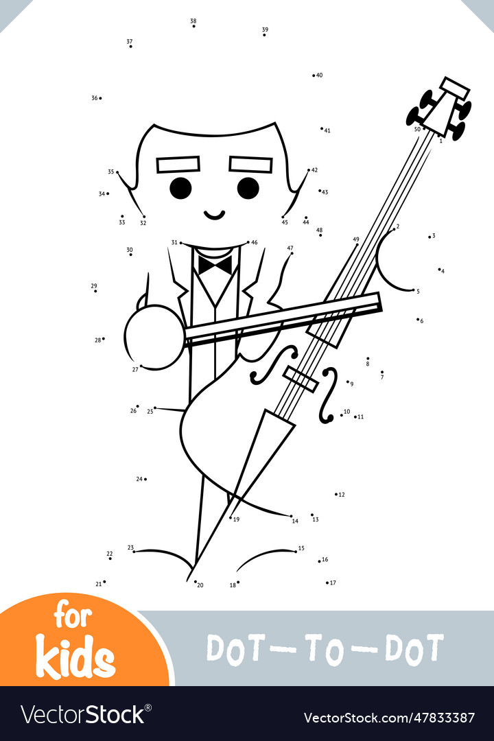 Numbers game dot to dot game for children Vector Image