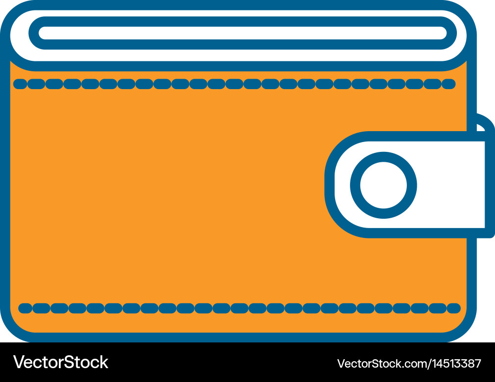Orange wallet to save money Royalty Free Vector Image