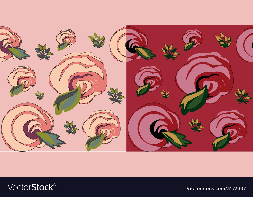 Roses seamless pattern Royalty Free Vector Image