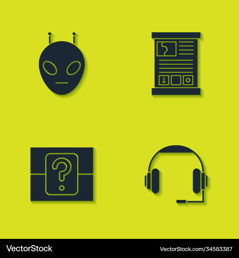 Set alien headphones mystery or random box Vector Image