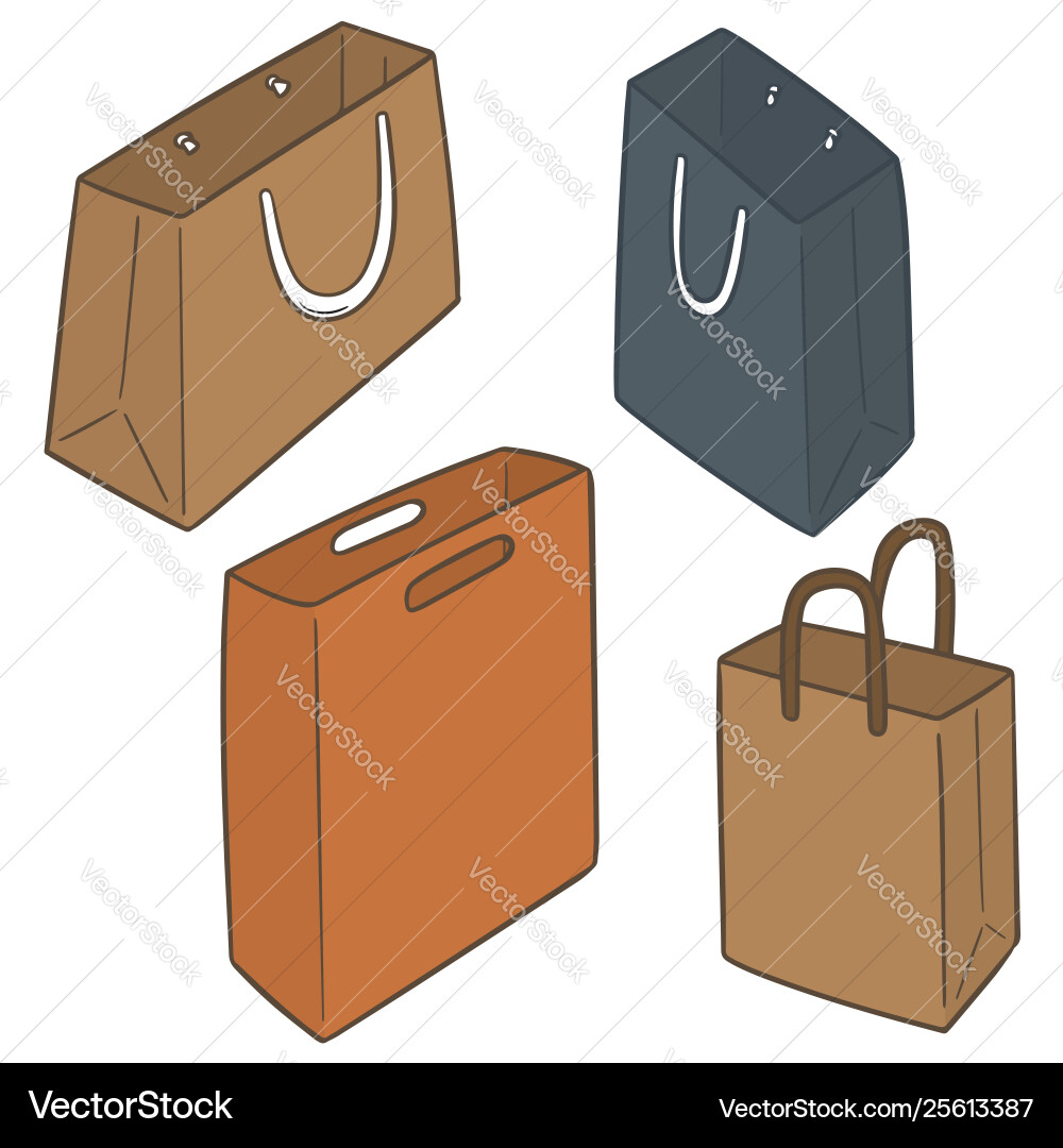 Set paper bag Royalty Free Vector Image - VectorStock