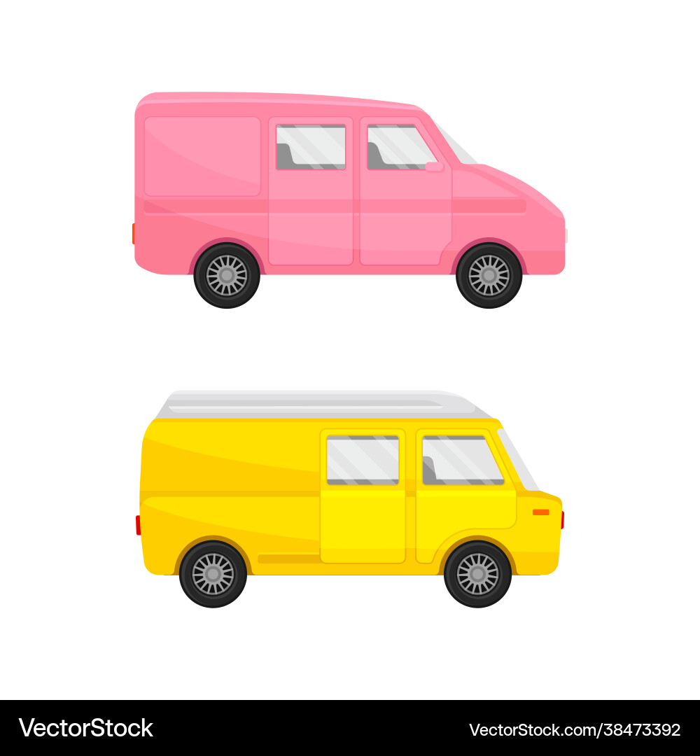 Bright van as road vehicle and transportation Vector Image