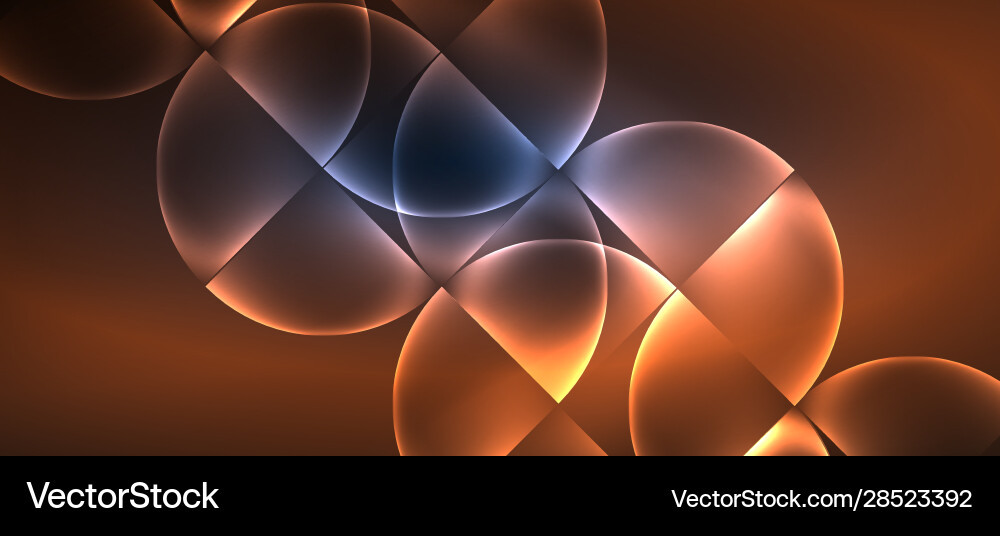 Colorful blue neon shape round triangle in modern Vector Image