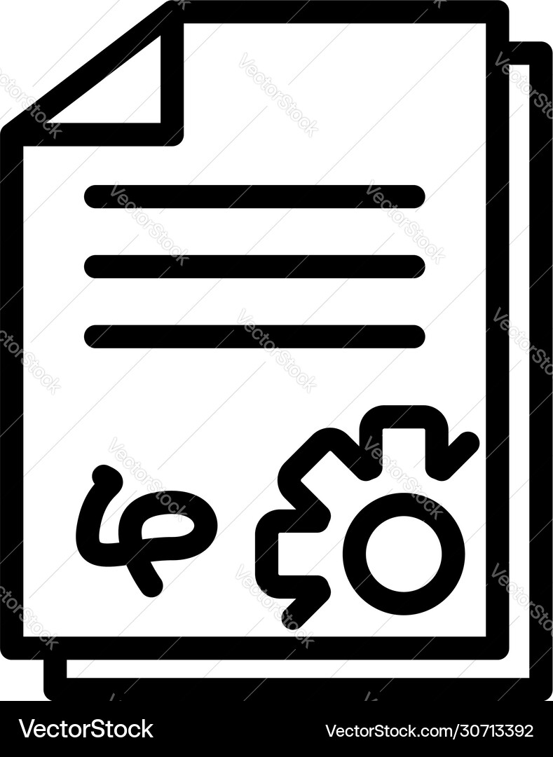 Contract with support icon outline style Vector Image