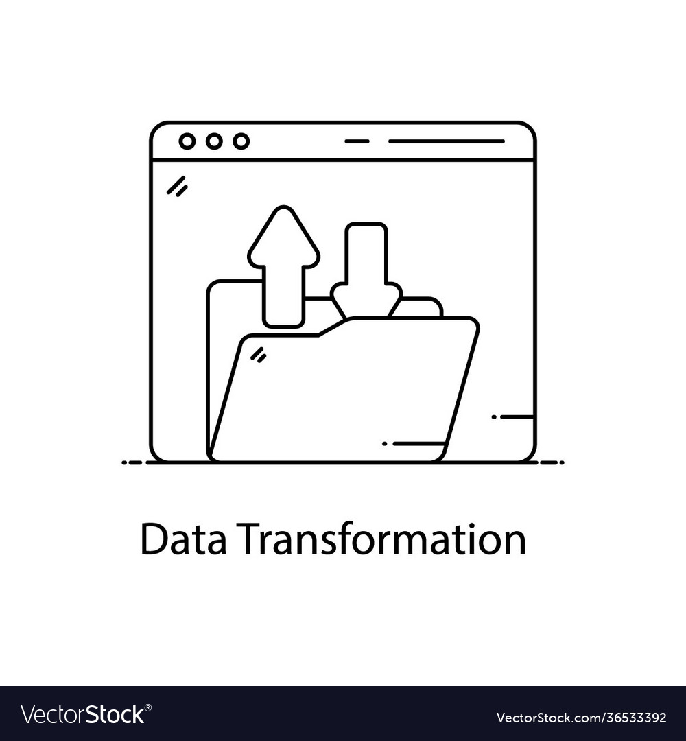 Data transformation Royalty Free Vector Image - VectorStock