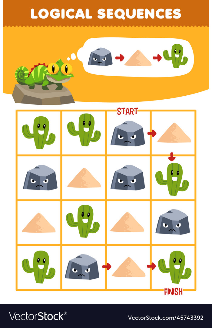 Education game for children logical sequence help Vector Image