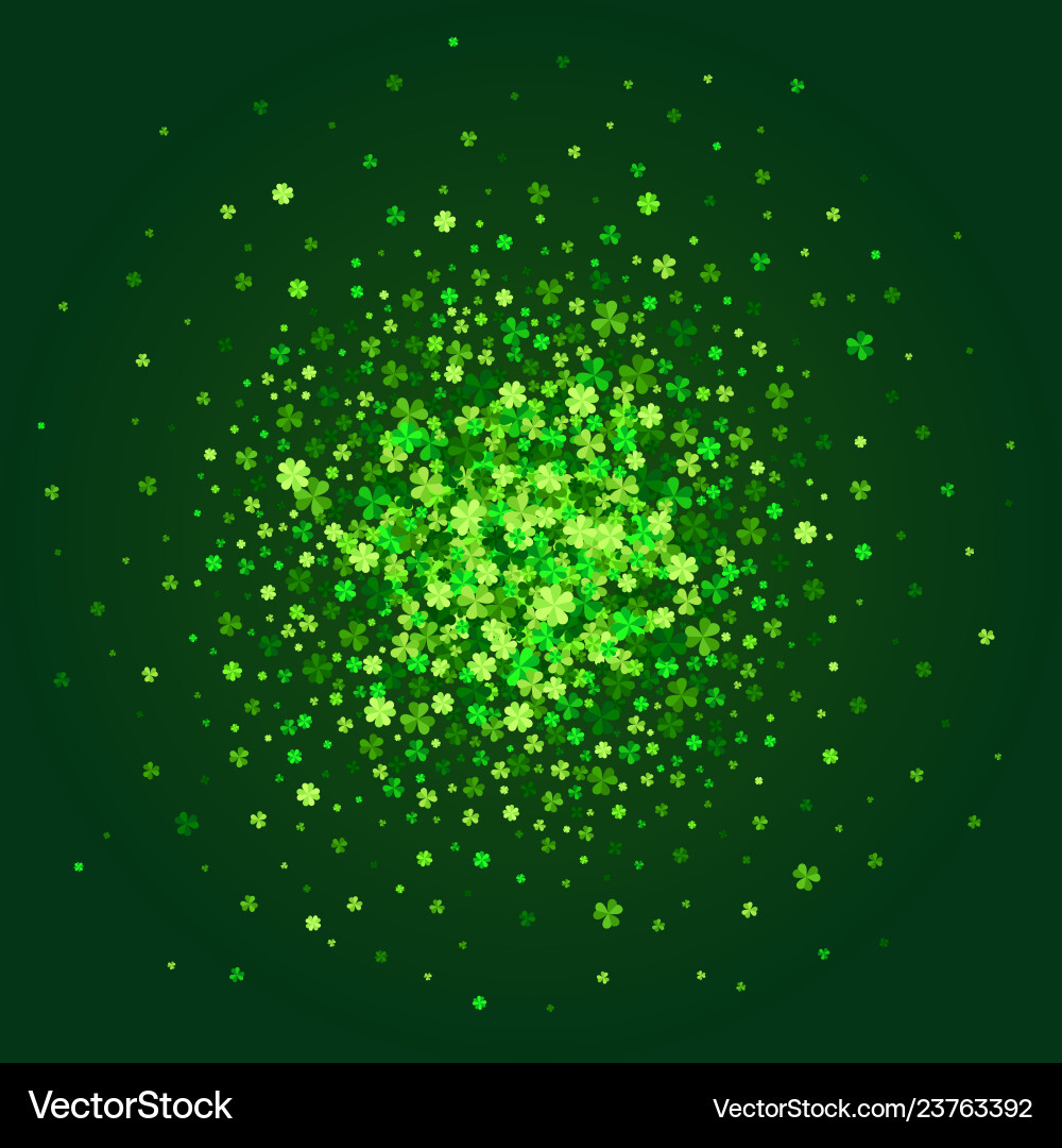 Green clover leaves greeting card background Vector Image