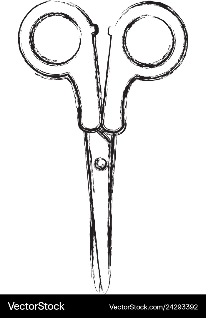 Grunge artistic scissors school utensil design Vector Image