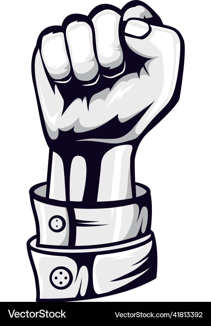 Hand human fist up Royalty Free Vector Image - VectorStock