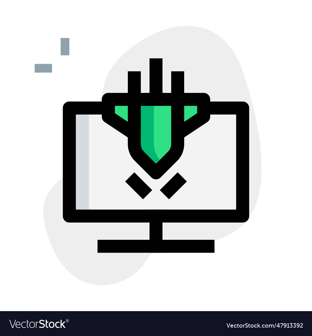Malicious attack on computer to damage data Vector Image