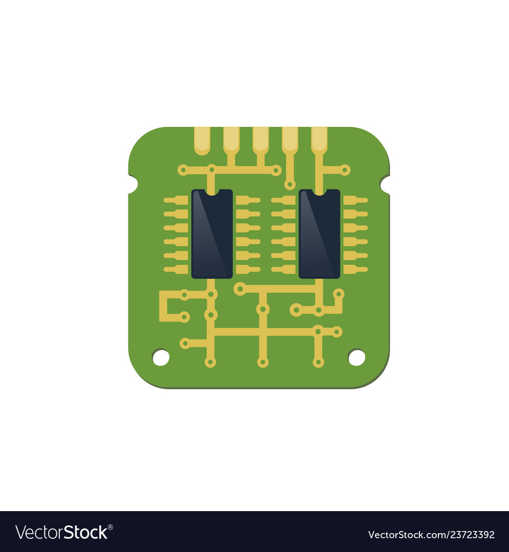 Microchip Chip Circuit Component Royalty Free Vector Image