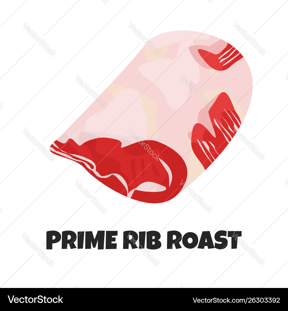 Realistic prime rib roast Royalty Free Vector Image