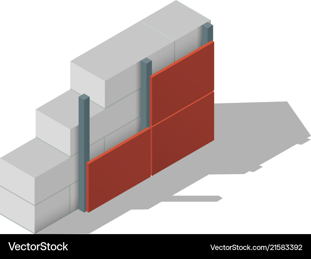 Scheme of a aerated concrete wall Royalty Free Vector Image