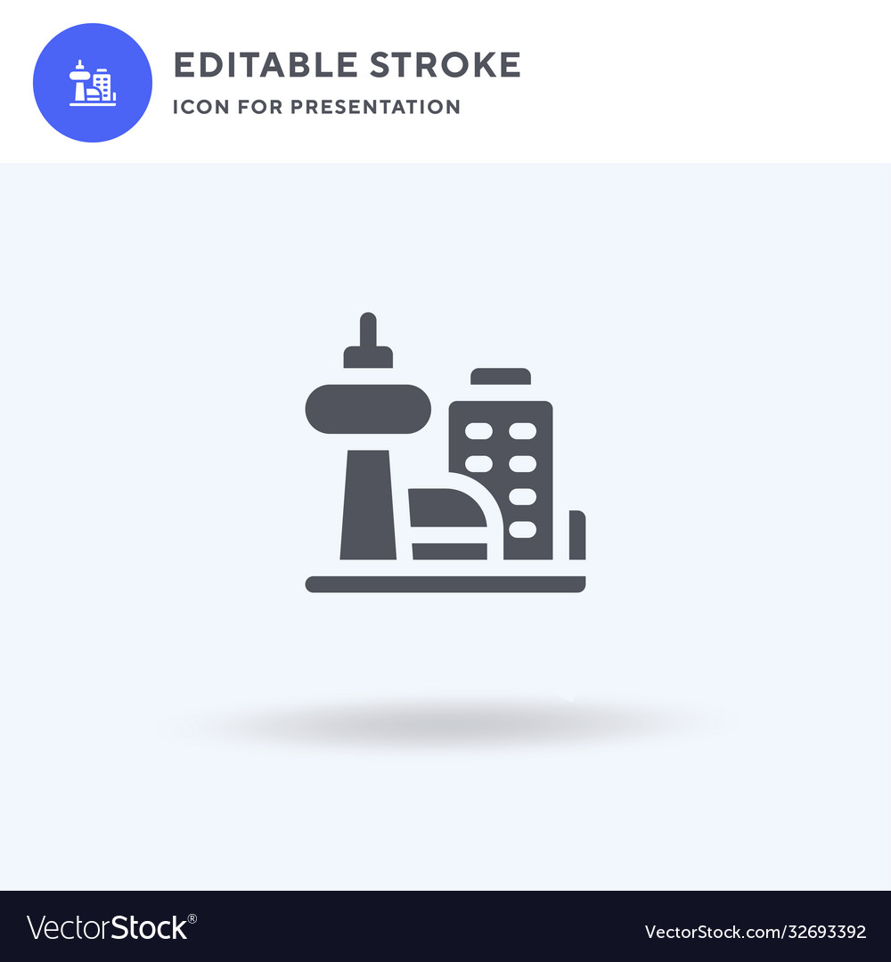 Skyline icon filled flat sign solid Royalty Free Vector