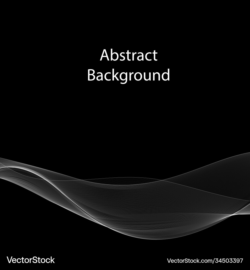 Abstract smoky wave set white lines on a black Vector Image
