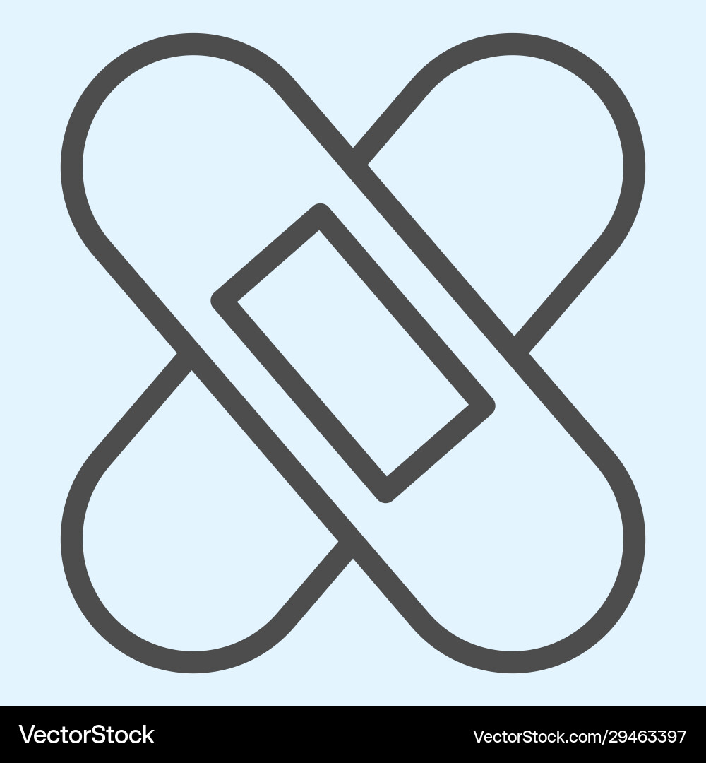 Band-aid line icon first aid cross plaster Vector Image