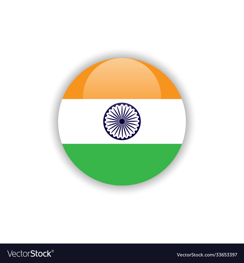 Button india flag template design Royalty Free Vector Image