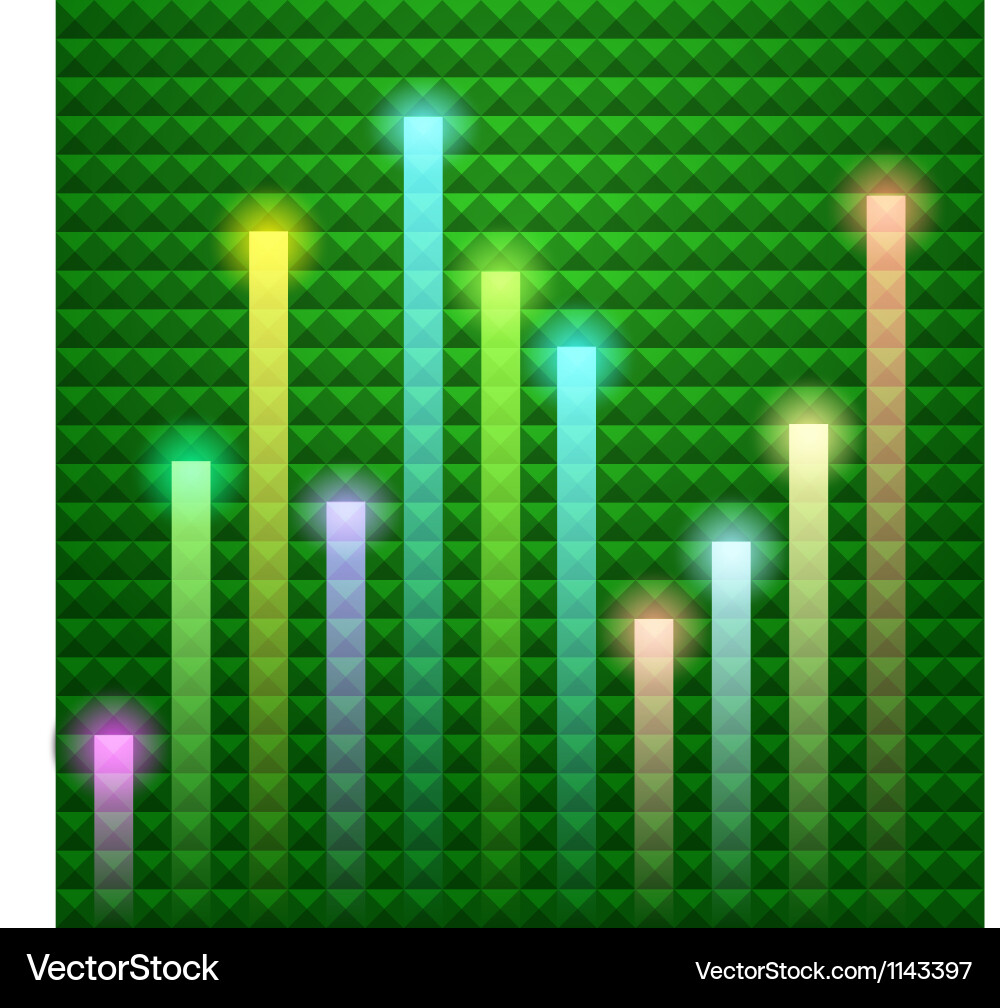 Colorful beams with green background Royalty Free Vector