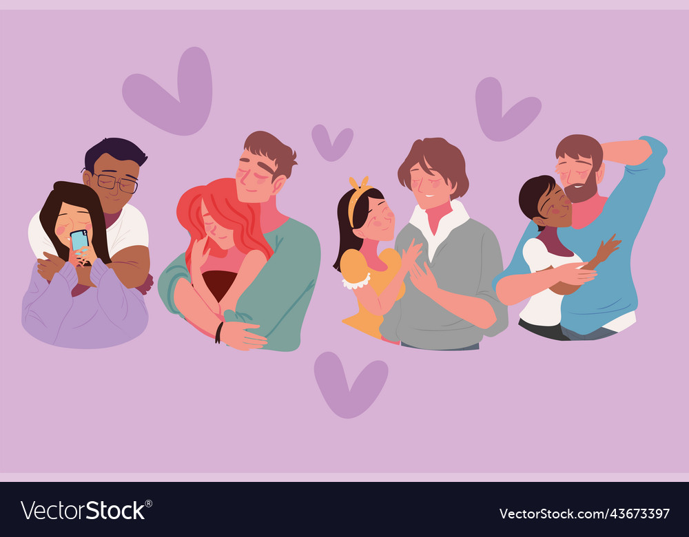 Couples character set Royalty Free Vector Image