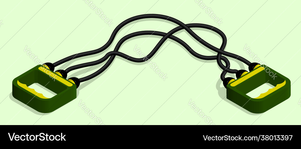 Elastic expander for chest and arms in isometric Vector Image