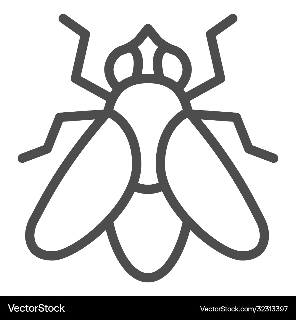Fly line icon insects concept insect sign Vector Image