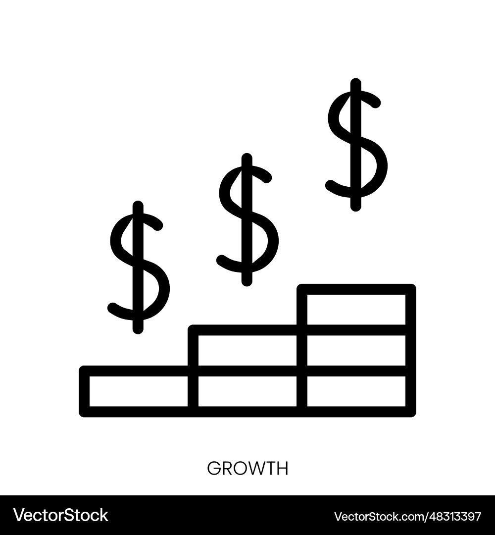 Growth icon line art style design isolated Vector Image