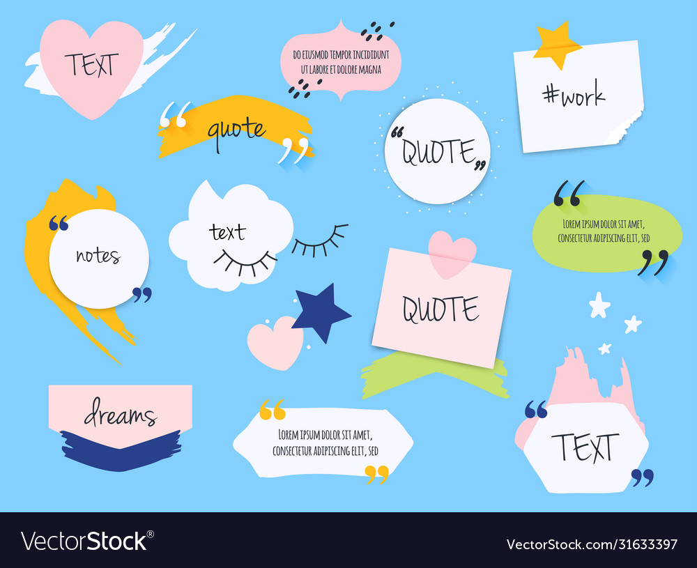 Quote blank template design elements circle Vector Image