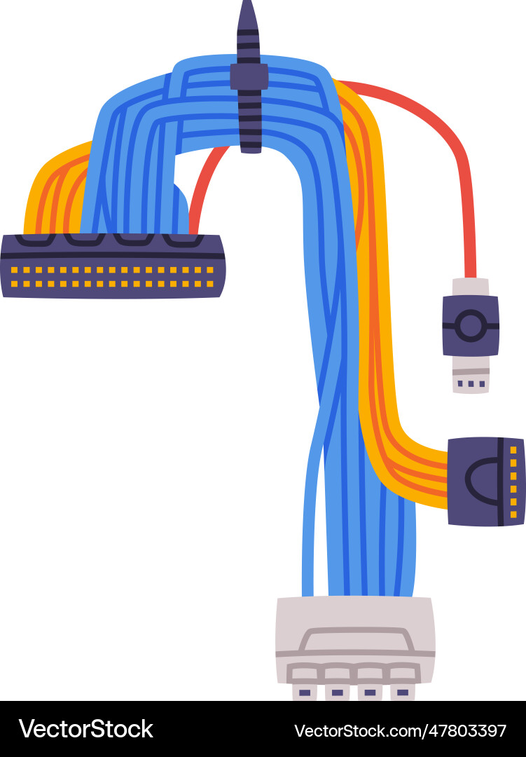 Ribbon cable with conducting wires as personal Vector Image