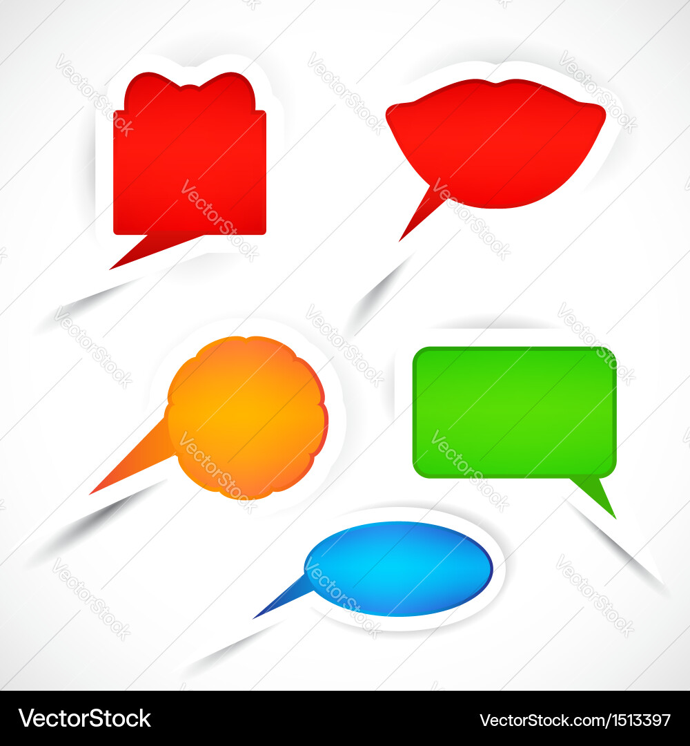 Set of sticker bubbles for speech Royalty Free Vector Image