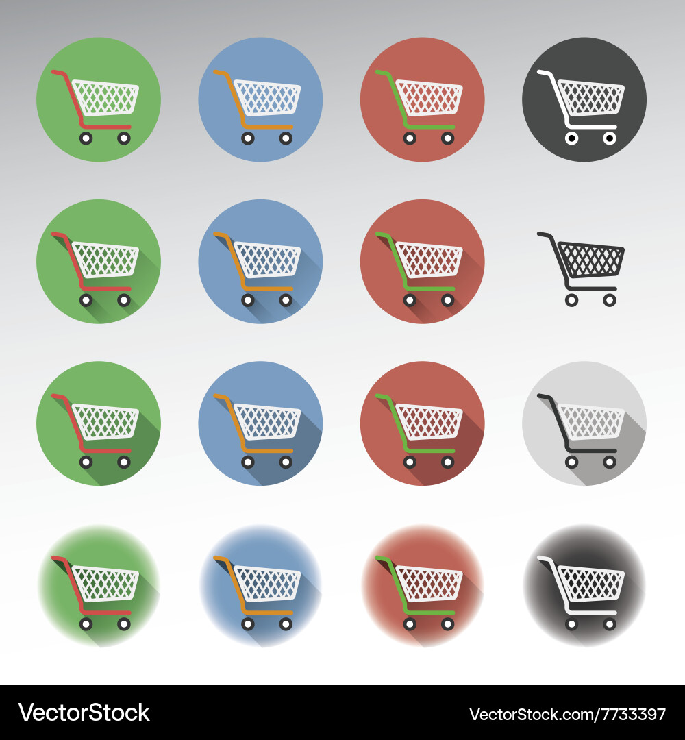 Shopping cart icons set Royalty Free Vector Image