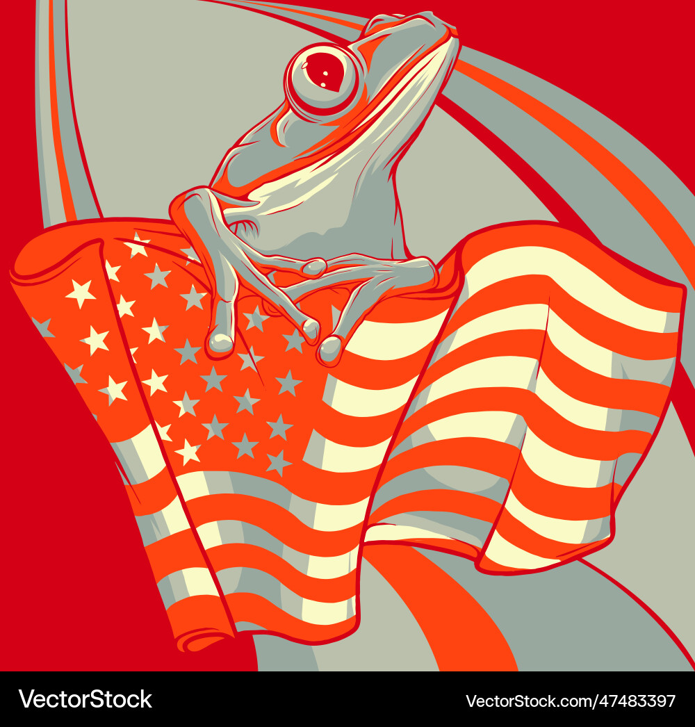 Sitting frog digital draw Royalty Free Vector Image