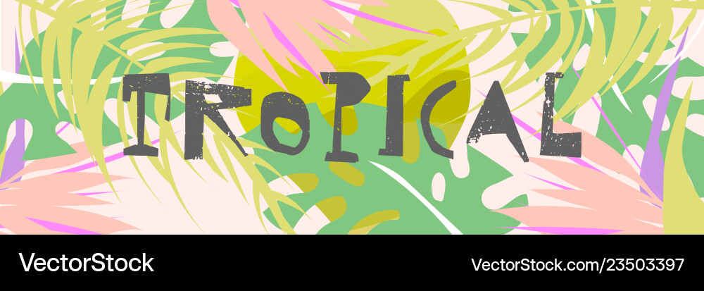 Tropical collage pattern banner in hawaiian style Vector Image
