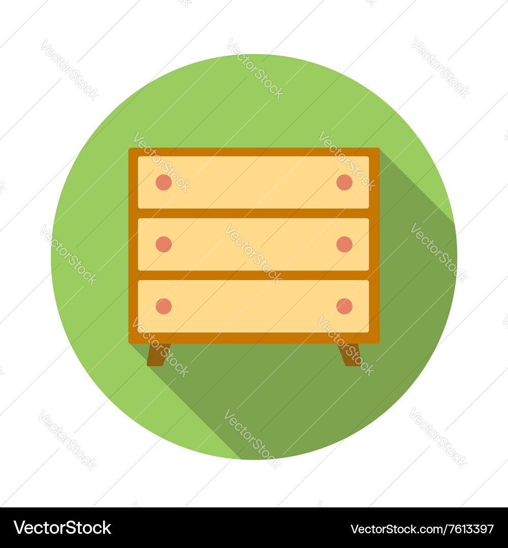 Wooden chest icon flat style Royalty Free Vector Image