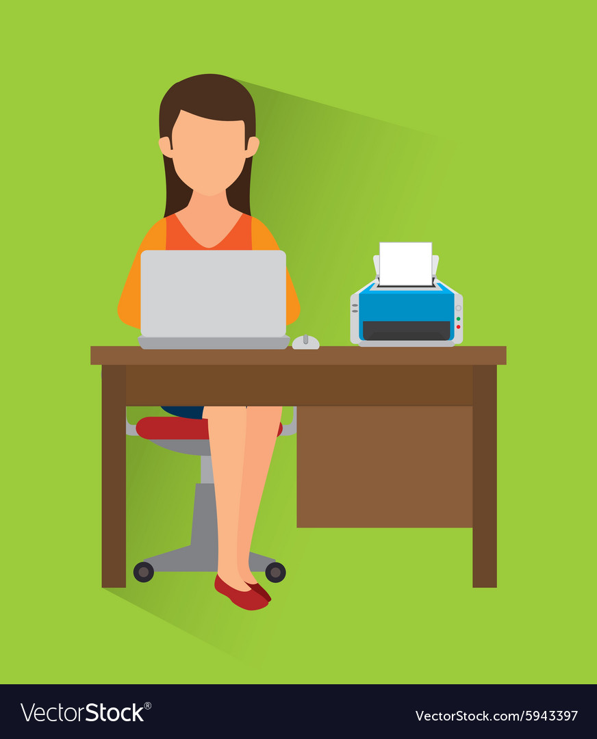 Work office design Royalty Free Vector Image - VectorStock