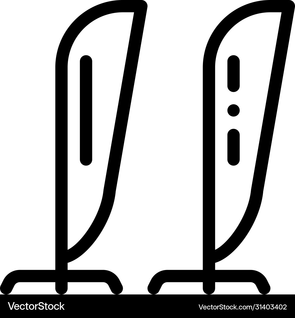 Advertising flags icon outline Royalty Free Vector Image