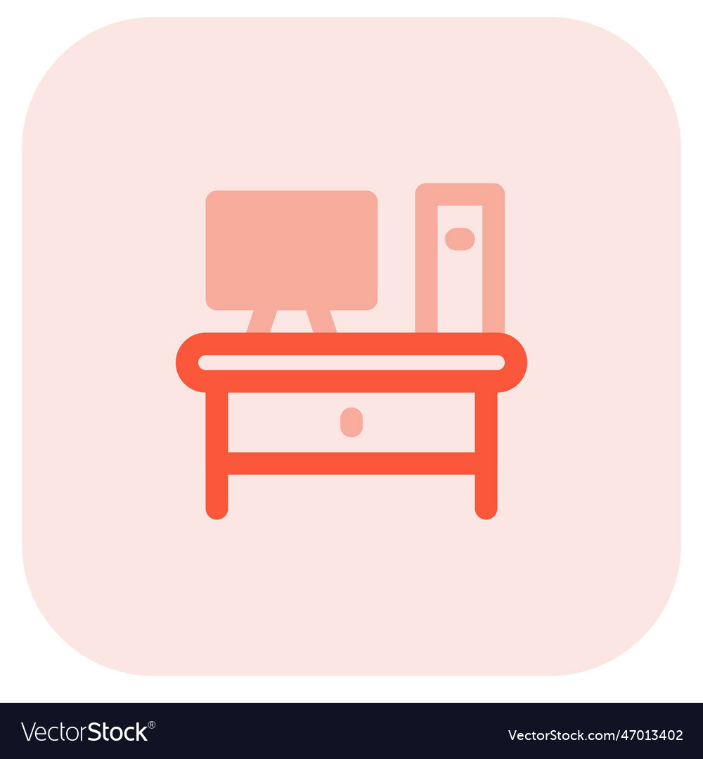 Computer table setup for workplace Royalty Free Vector Image