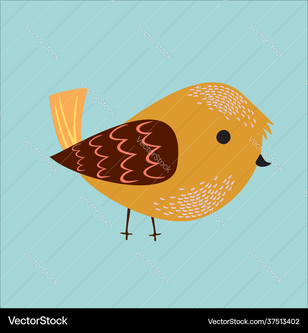 Cute bird design flat Royalty Free Vector Image