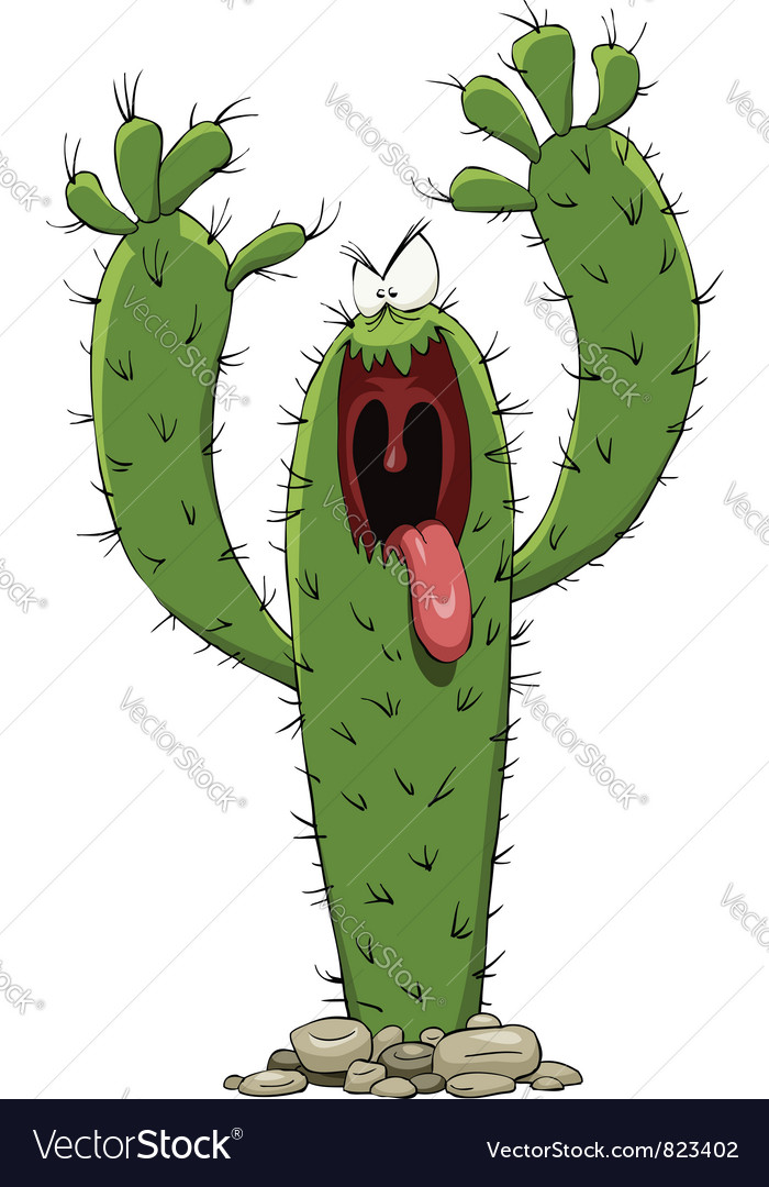 Evil cactus Royalty Free Vector Image - VectorStock