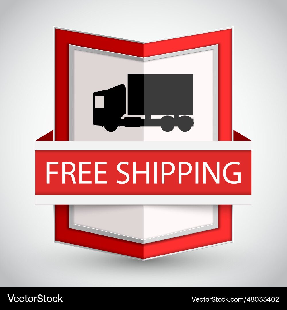 Free shipping badge with on white background Vector Image